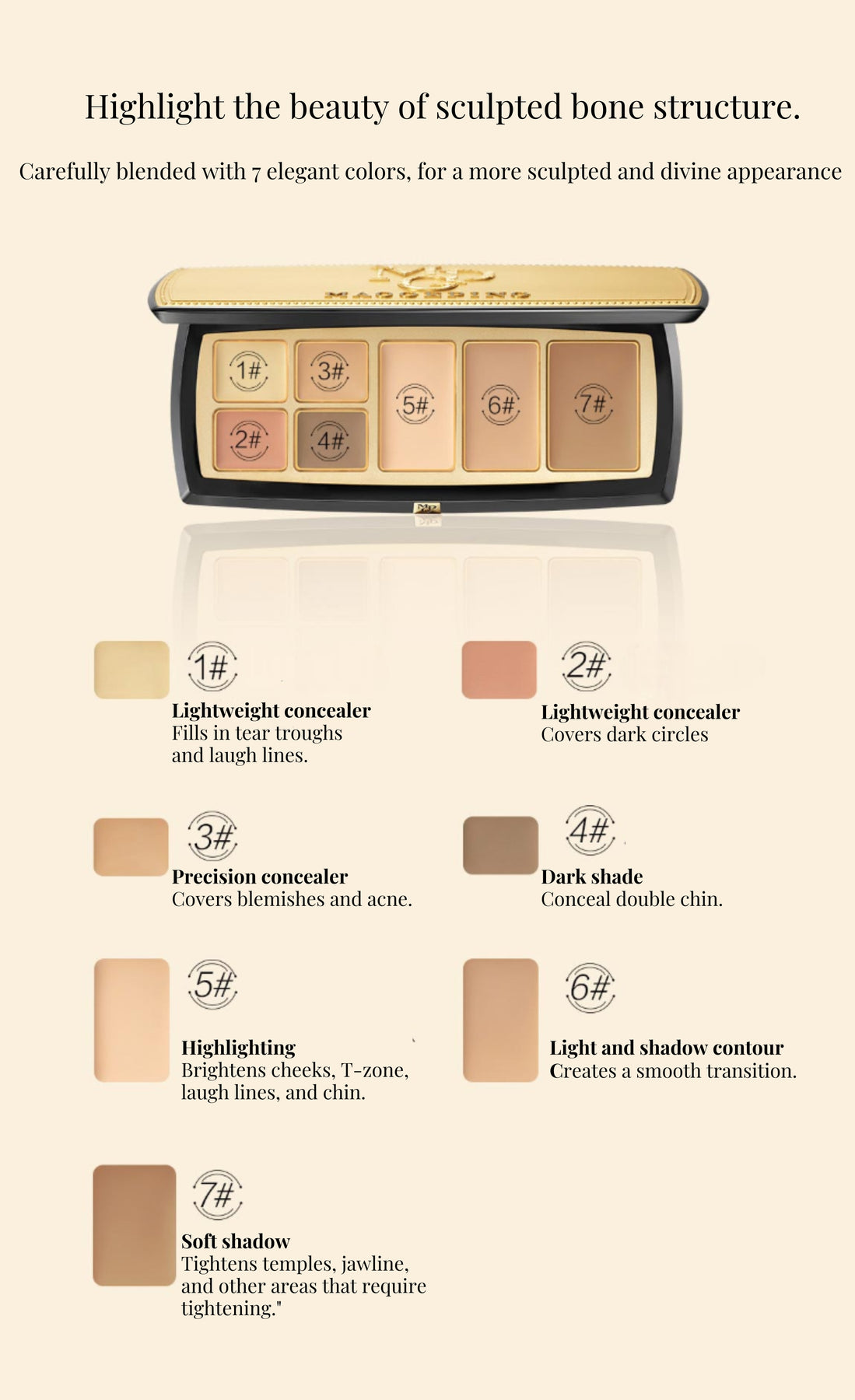 MGP 3D Light Cream Foundation Palette – Aestha Cosmetics AU